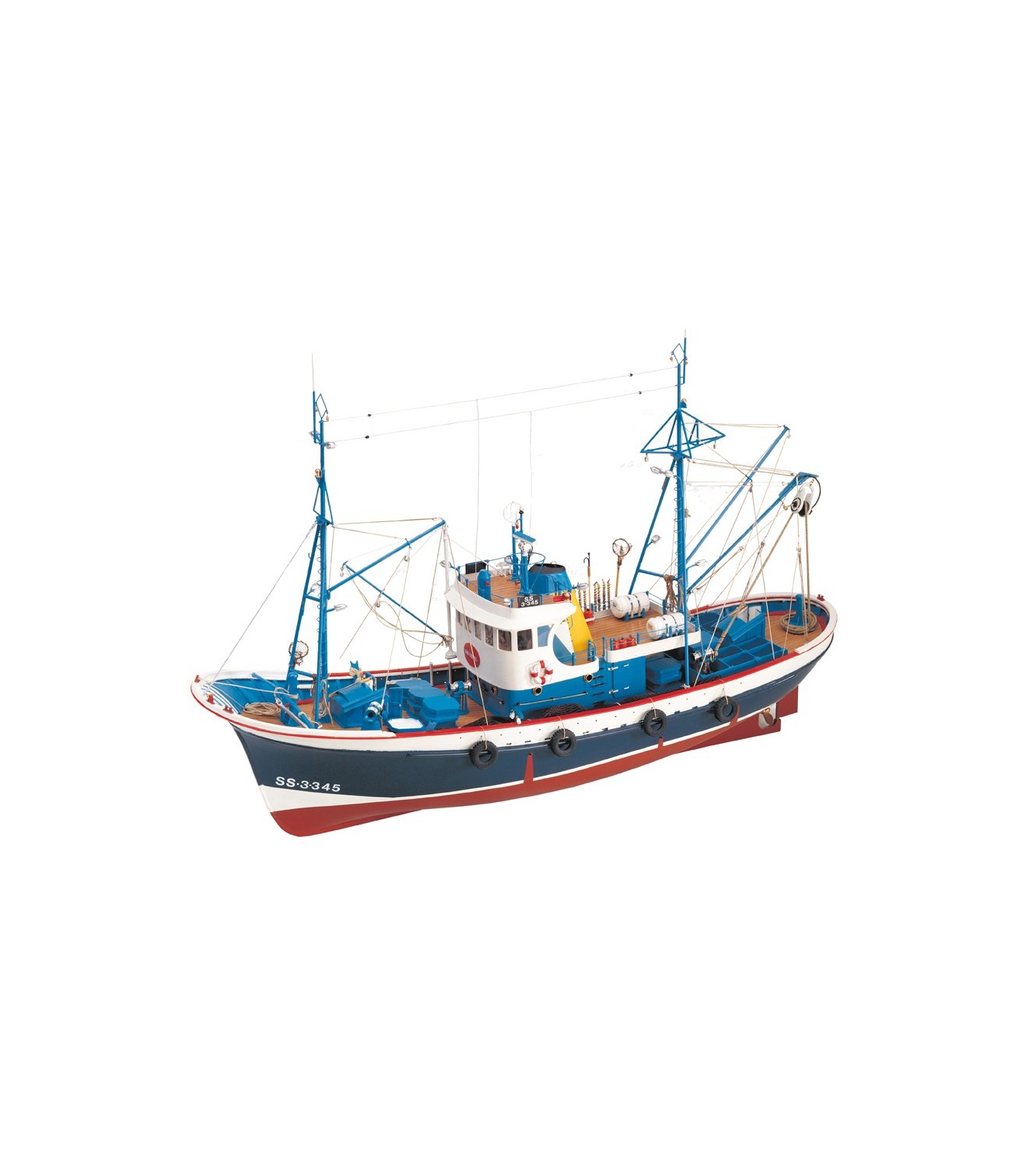 Tonijnvissersboot Marina II 1:50. Houten model van boot