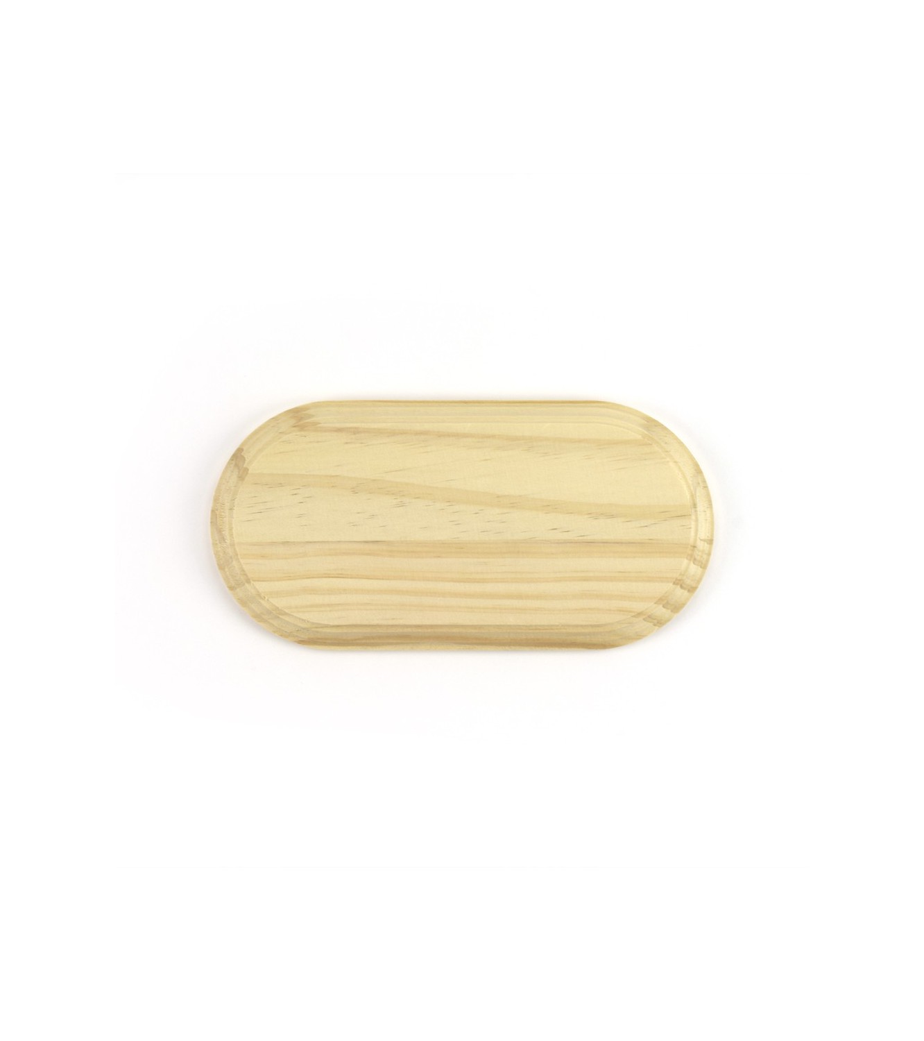 Solid Pine Wooden Exhibition Base Oval Shape (8.66''x4.33''/220x110mm)