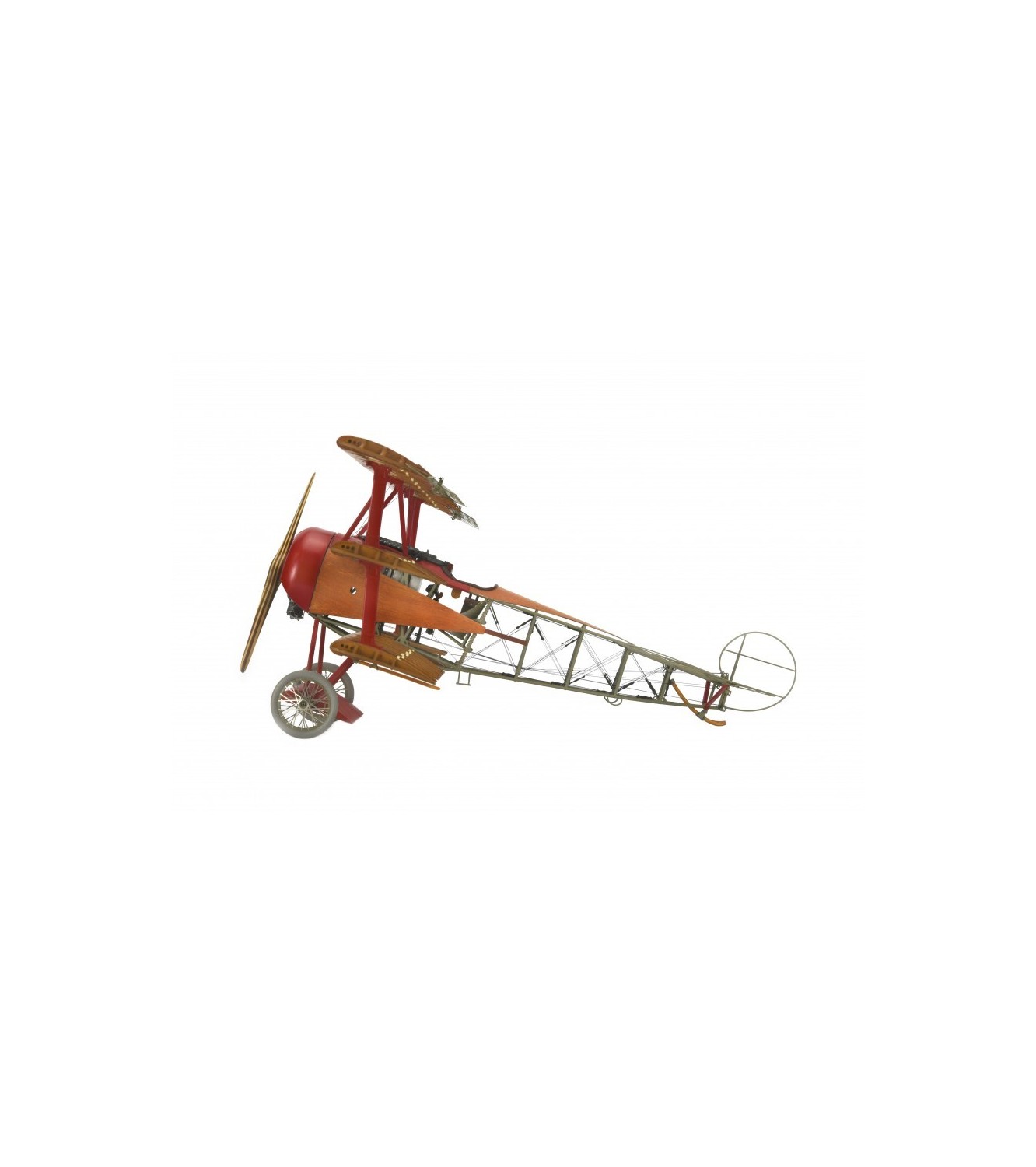 Wooden Metal Plane Model 1:16 Fighter Fokker Dr. I Red Baron