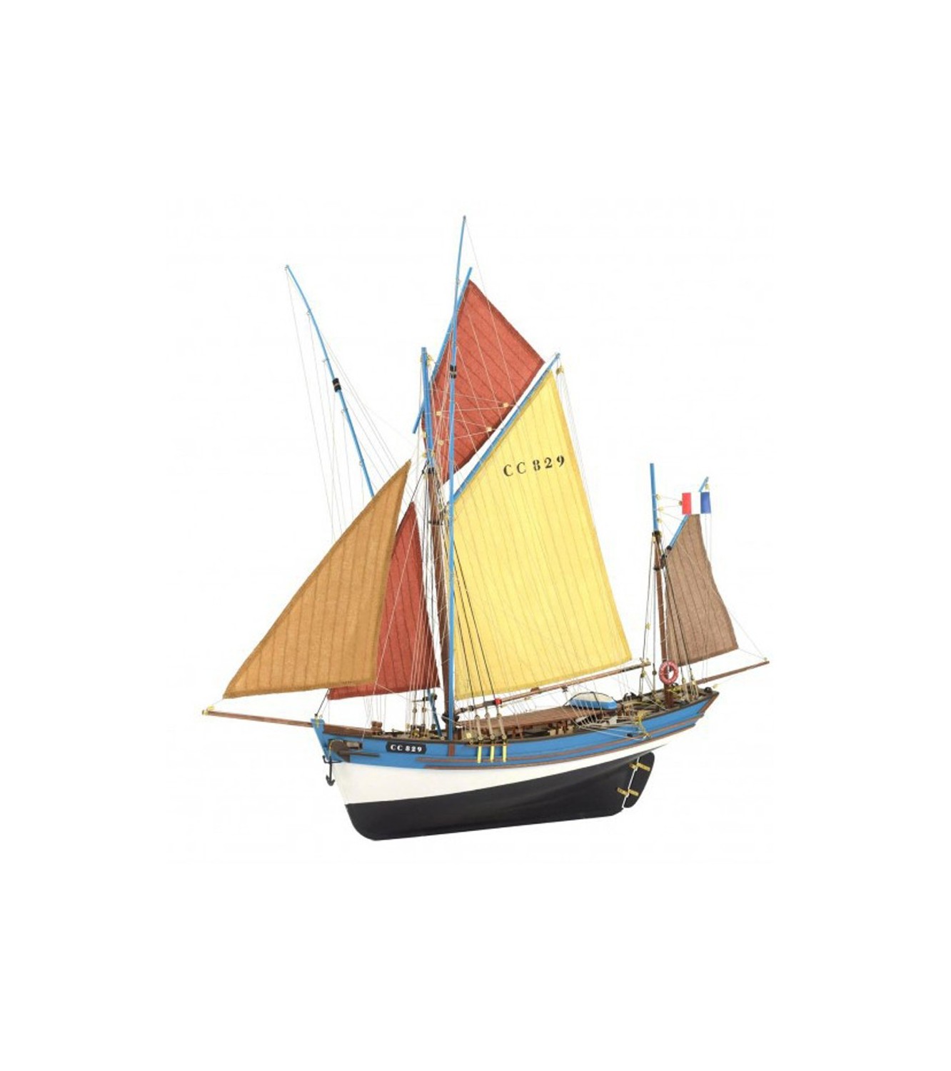 Wooden Model Ship Kit French Fishing Boat Marie Jeanne 1:50