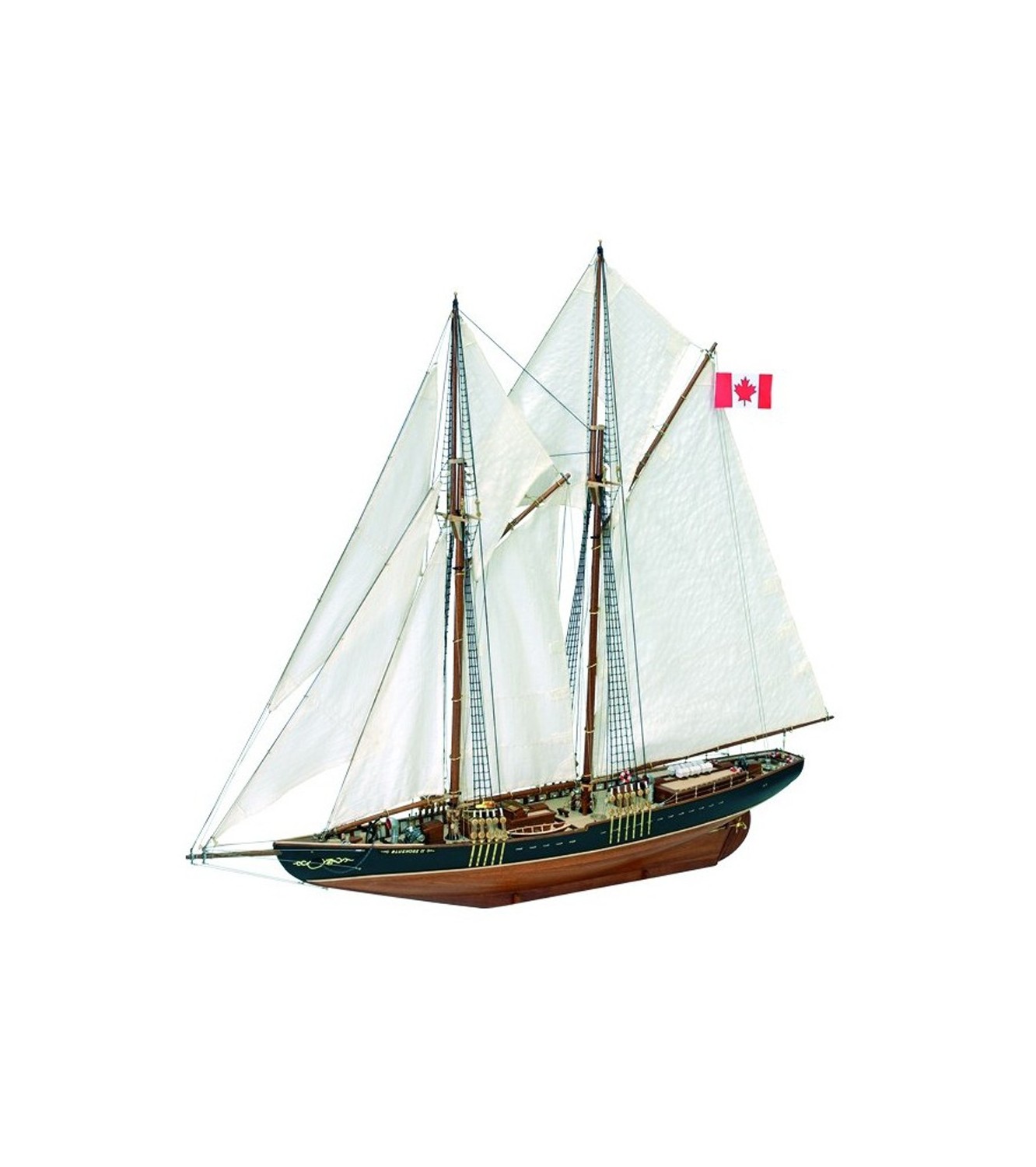 Wooden Model Ship Kit: Canadian Schooner Bluenose II 1:75