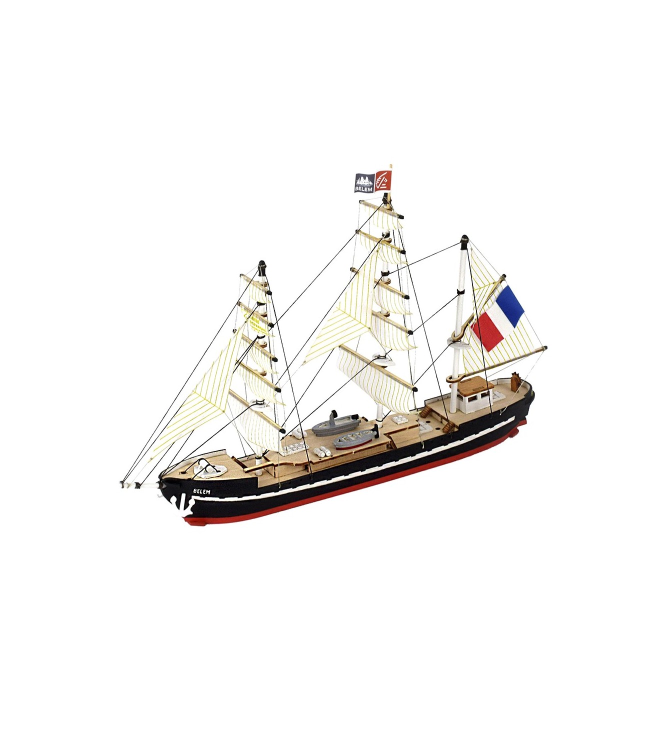 Training Ship Belem Easy Kit. Wooden Model Ship for Beginner