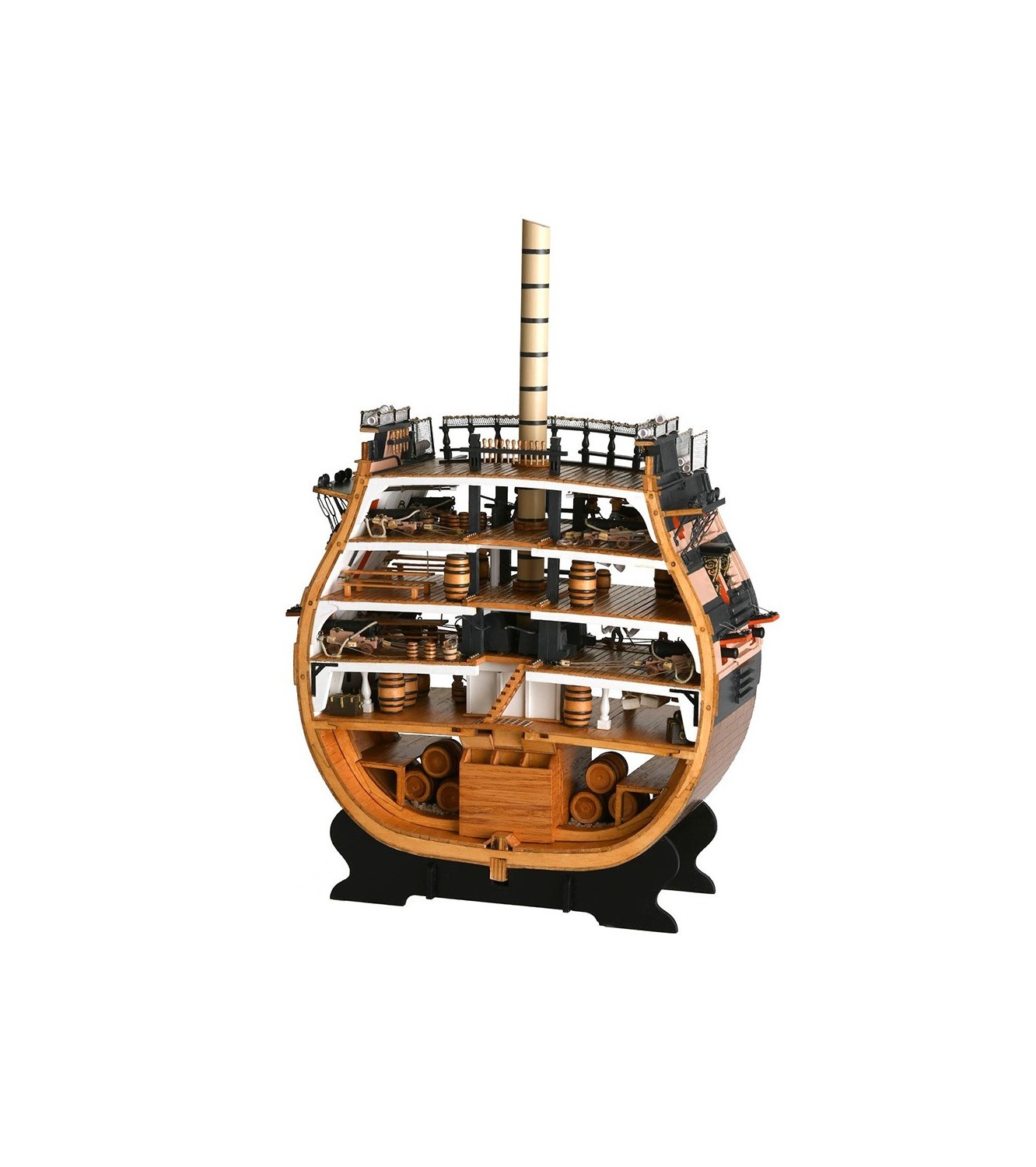 Sectie Schip van de Linie HMS Victory. Houten scheepsmodel.