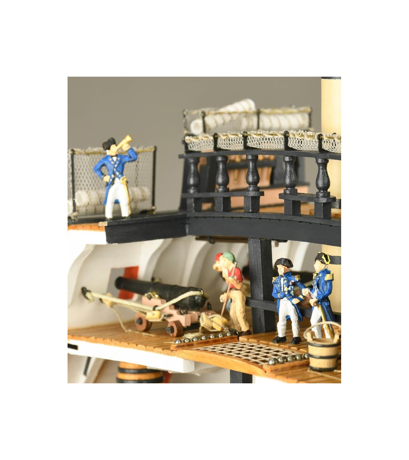 Sectie Schip van de Linie HMS Victory. Houten scheepsmodel.