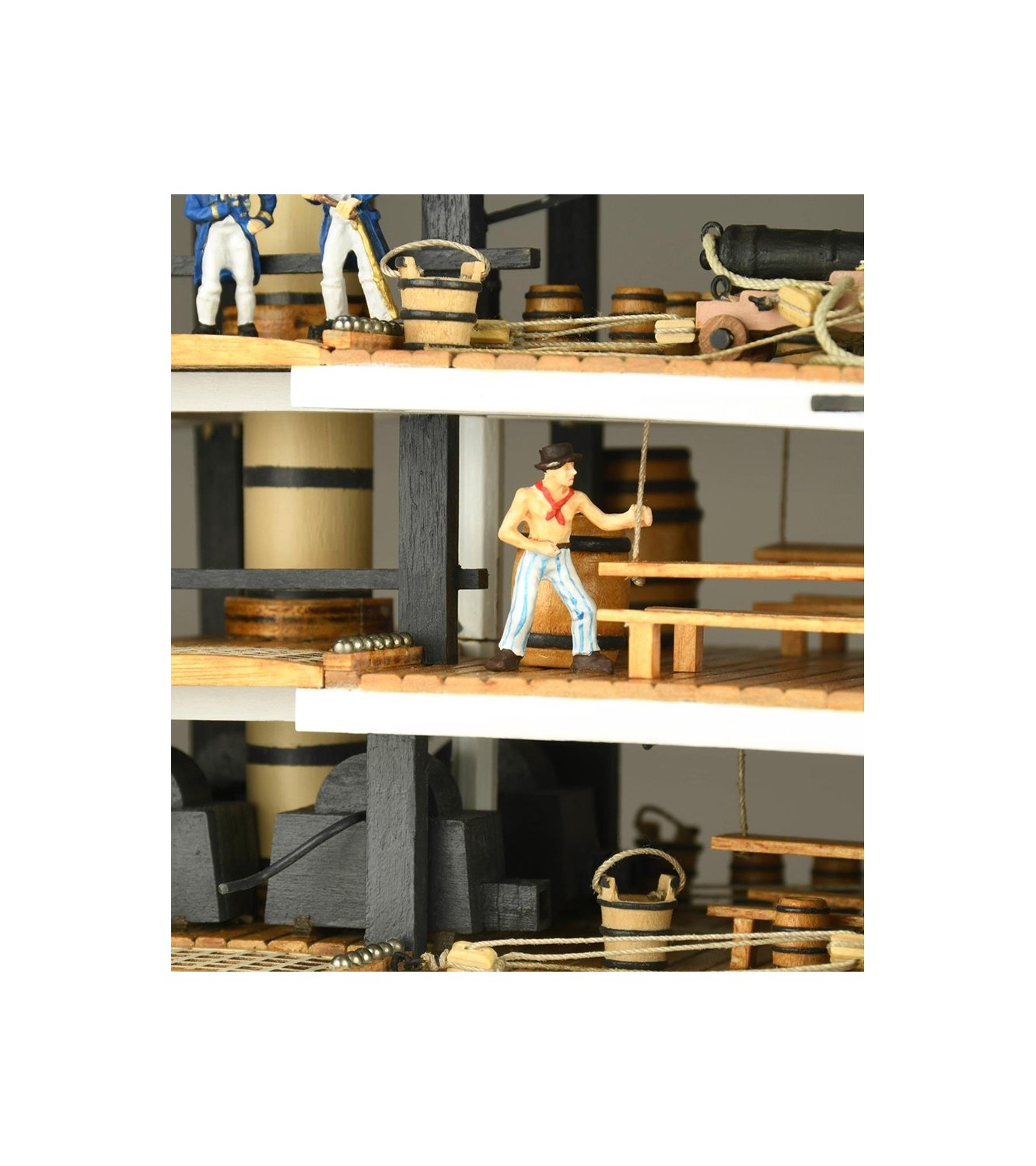 Sectie Schip van de Linie HMS Victory. Houten scheepsmodel.