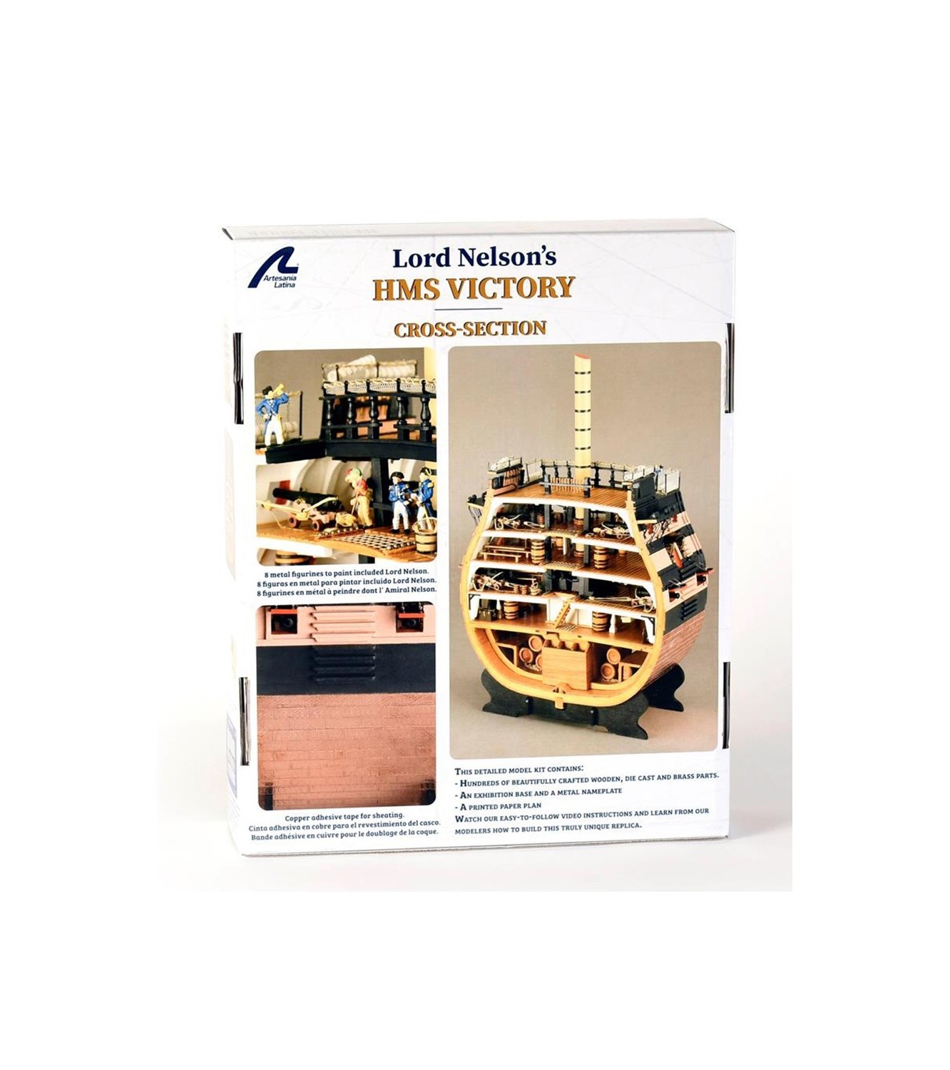 Sectie Schip van de Linie HMS Victory. Houten scheepsmodel.