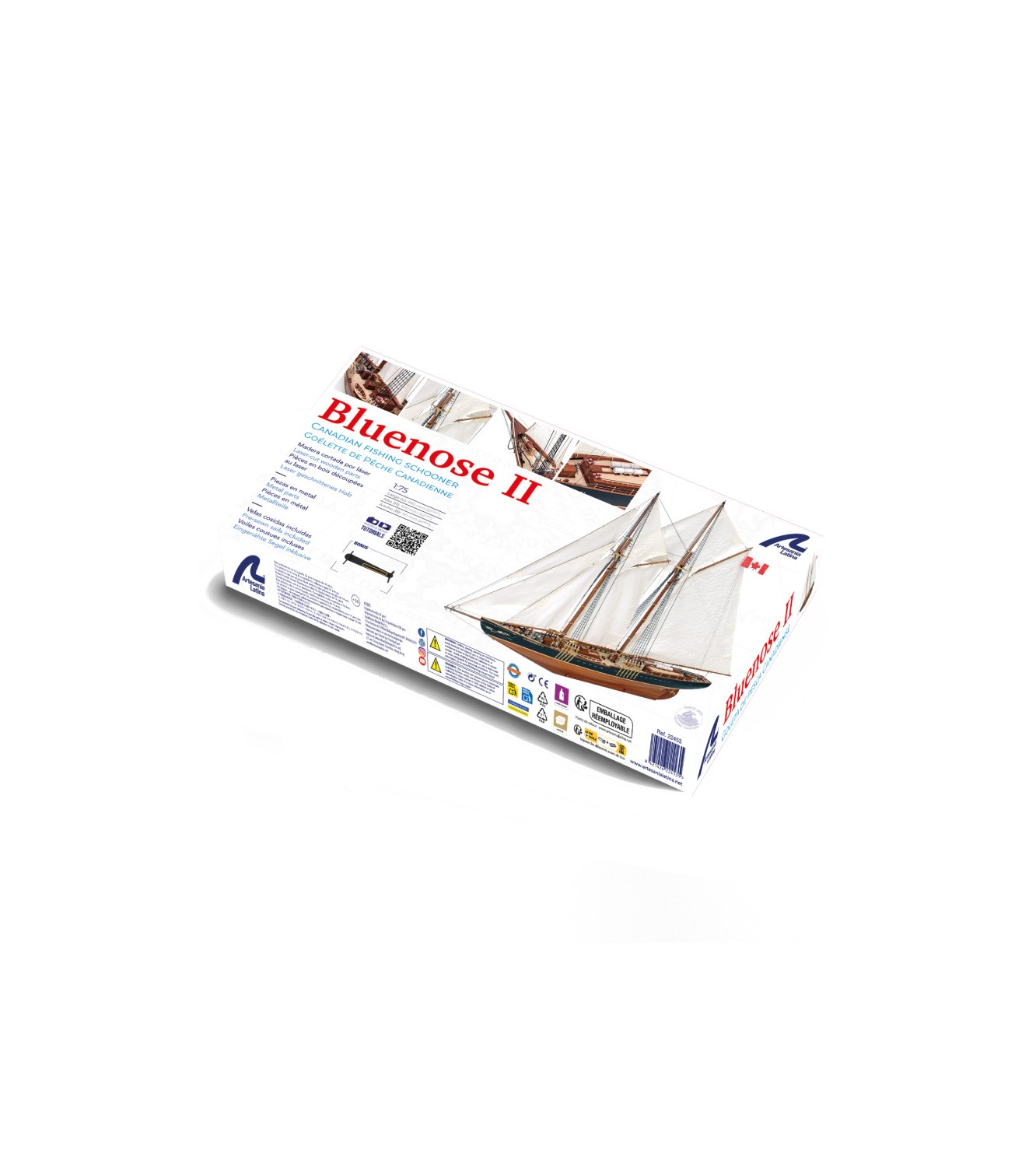 Wooden Model Ship Kit: Canadian Schooner Bluenose II 1:75
