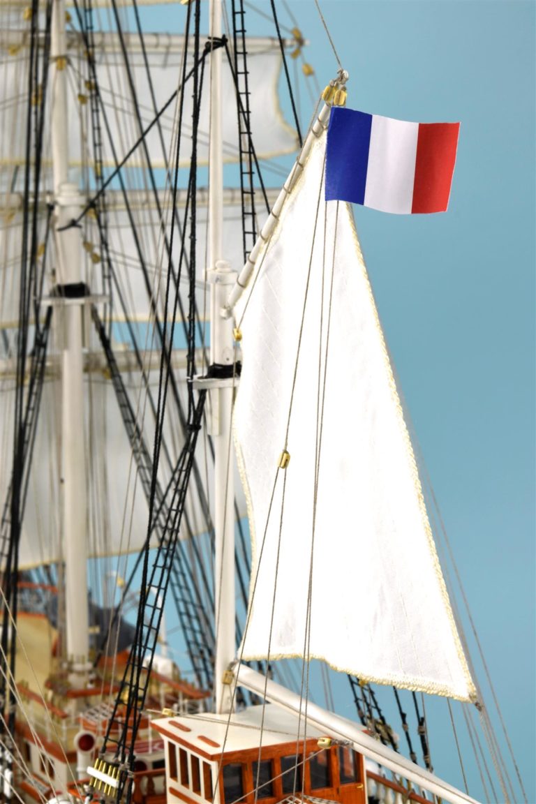 Belem Training Ship Model: Faithful Wooden Replica of the French Boat