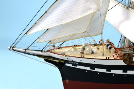 Belem Training Ship Model: Faithful Wooden Replica of the French Boat