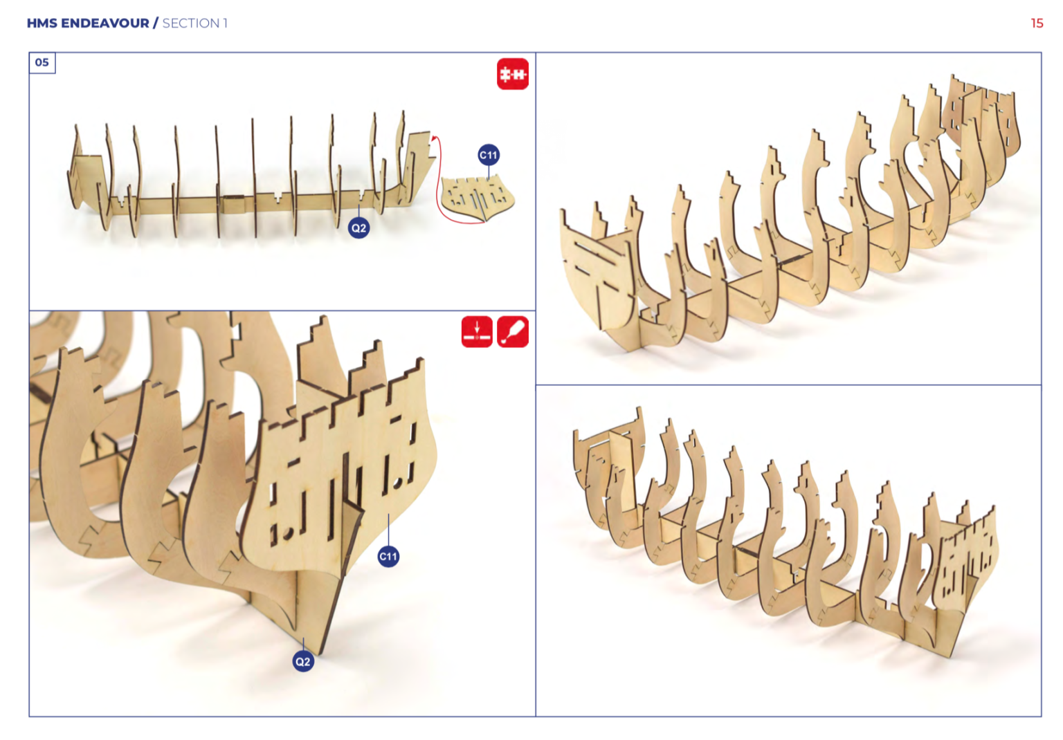 HMS Endeavour Ship Model: 2021 Renewed Wooden Naval Modeling Kit
