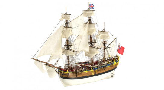 HMS Endeavour Ship Model: 2021 Renewed Wooden Naval Modeling Kit