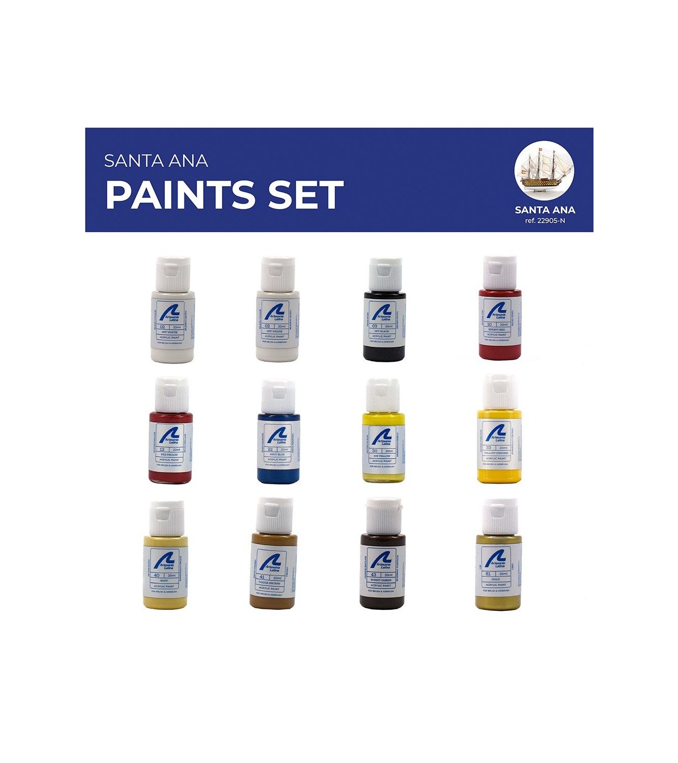 Water-Based and Acrylic Paints Set for Vessel in Line Santa Ana