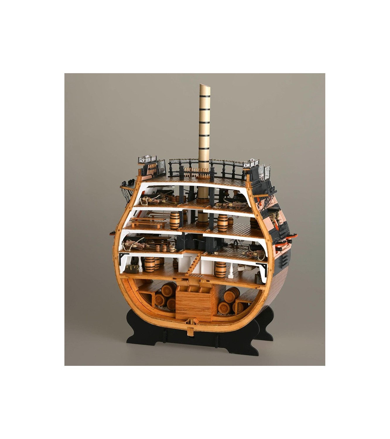 Wooden Ship Model Section of English Vessel HMS Victory 1:72