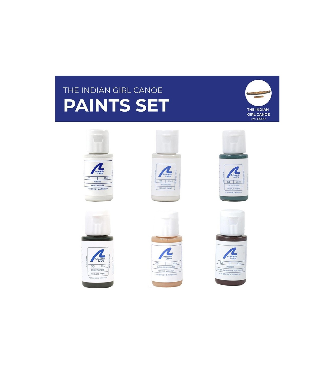 Indian Girl Canoe Model Paints Pack