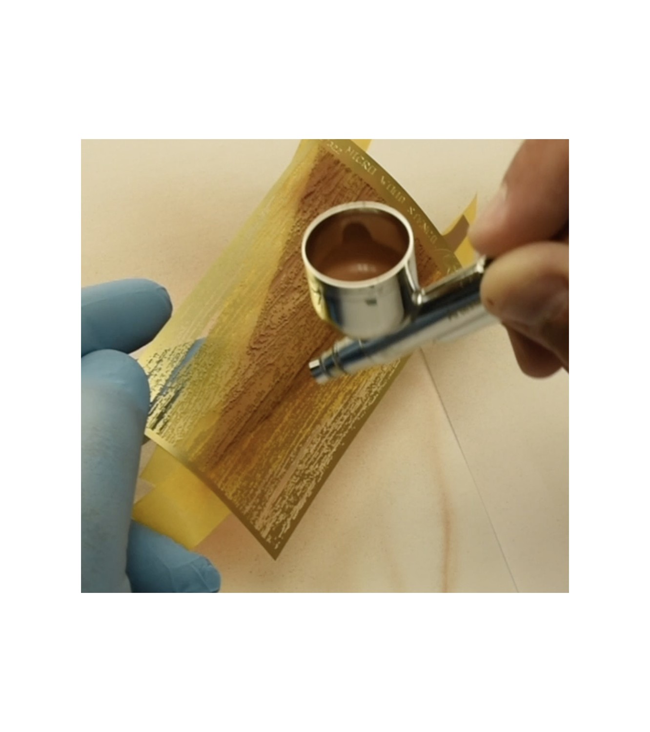 Micro Template for Wooden Simulation. Modeling with Airbrush