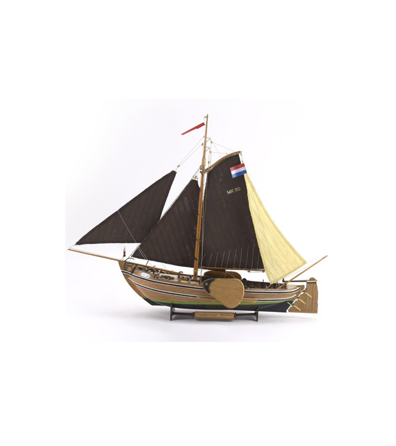 Wooden Fishing Boat Model Dutch Botter at 1:35. Fishing Boat