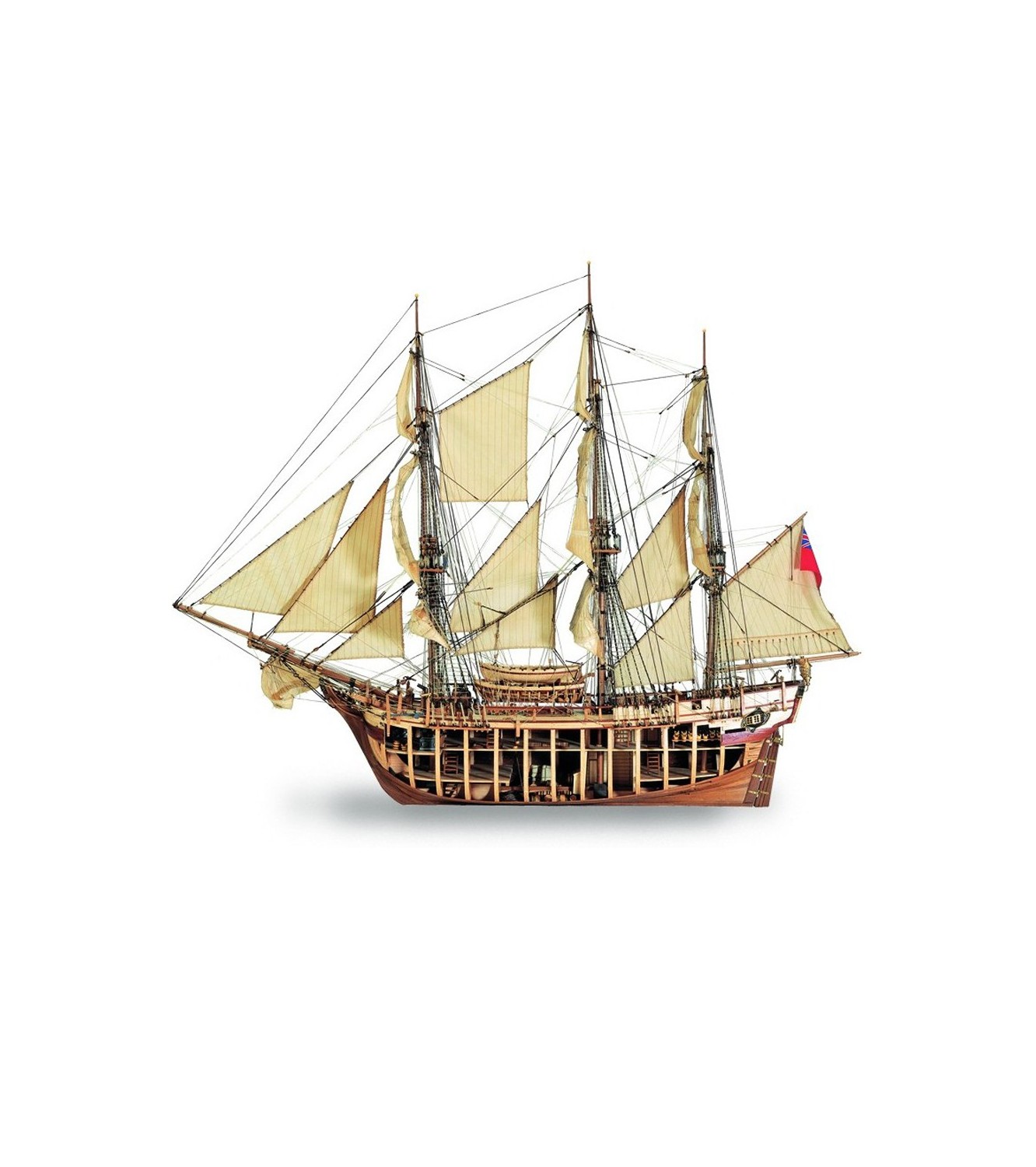 Wooden Model Ship Kit: Merchant Vessel HMS Bounty at 1:48