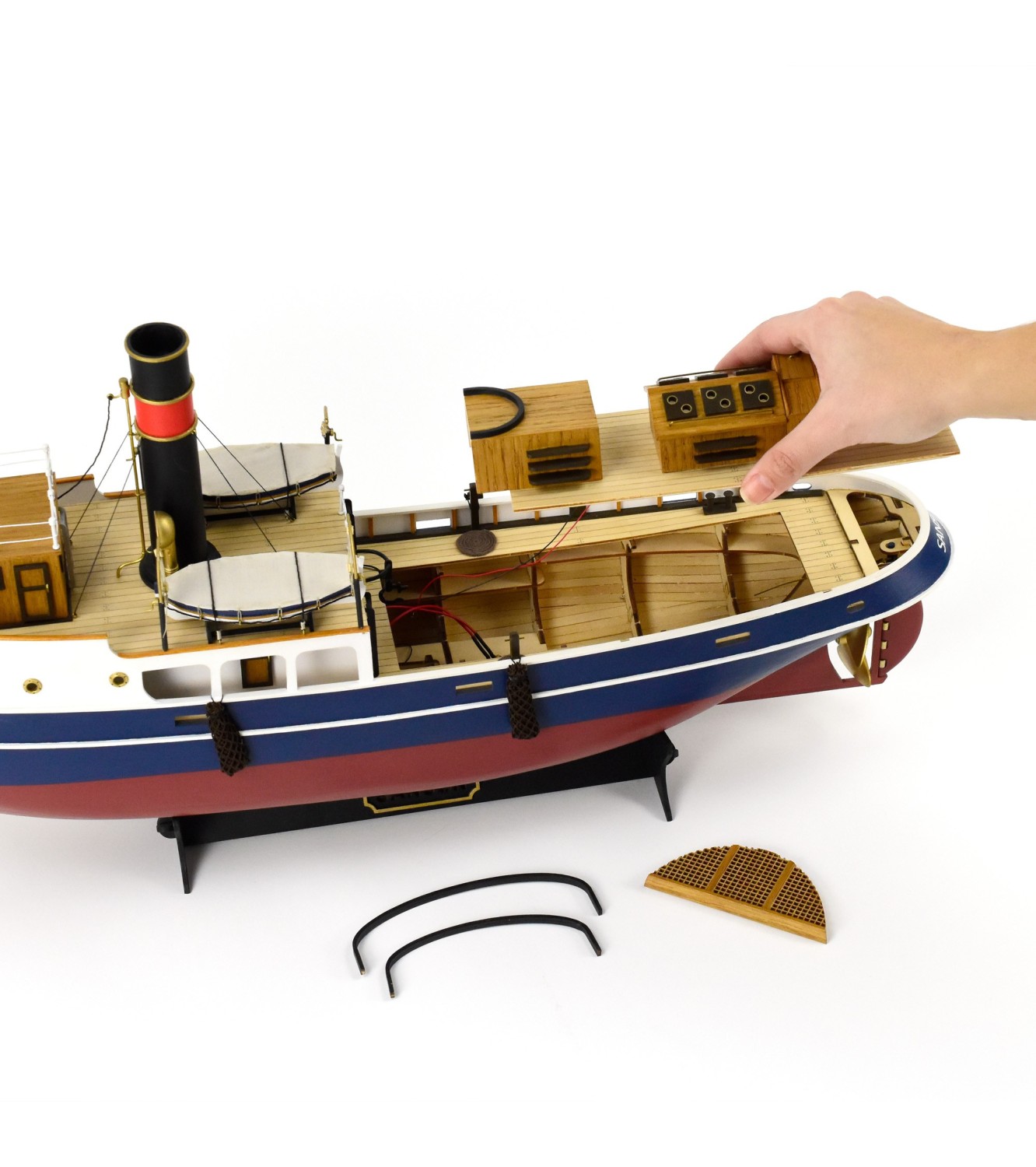 Wooden Model Ship Kit. 1940's Tugboat Sanson at 1:50 Scale