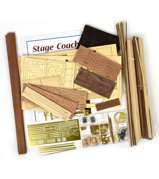 Stagecoach 1848 Wooden Model Kit for Building. At 1:10 Scale
