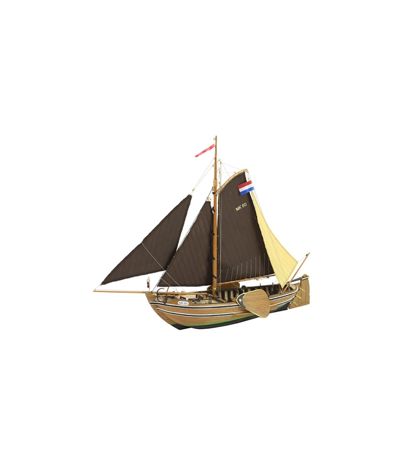 Wooden Fishing Boat Model Dutch Botter at 1:35. Fishing Boat