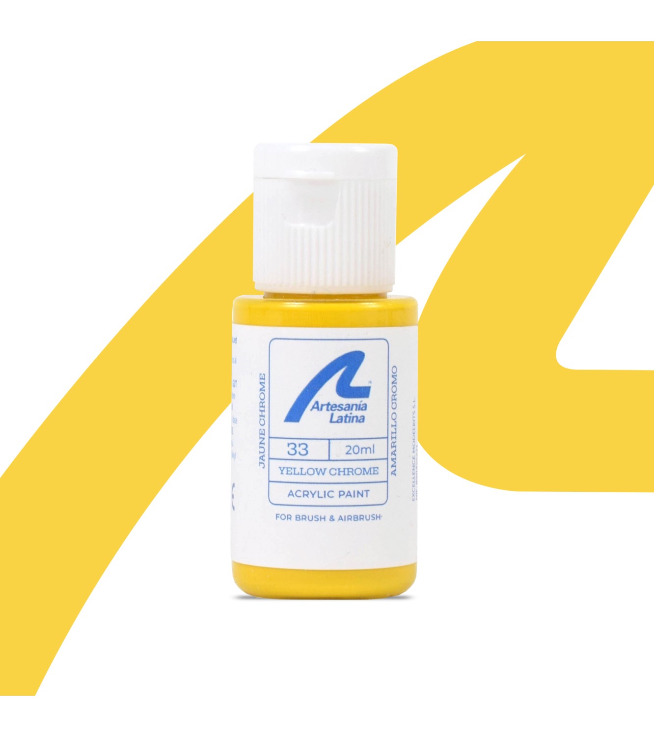 Chrome Yellow Water-Based Acrylic Paint. Models & DIY 20 ml